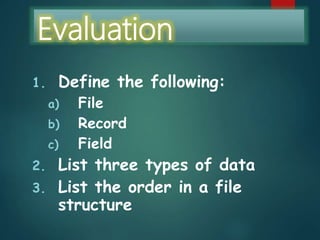 Concept of computer files | PPTX