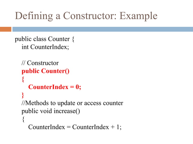 Concept of constructors | PPT