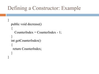 Concept of constructors | PPT