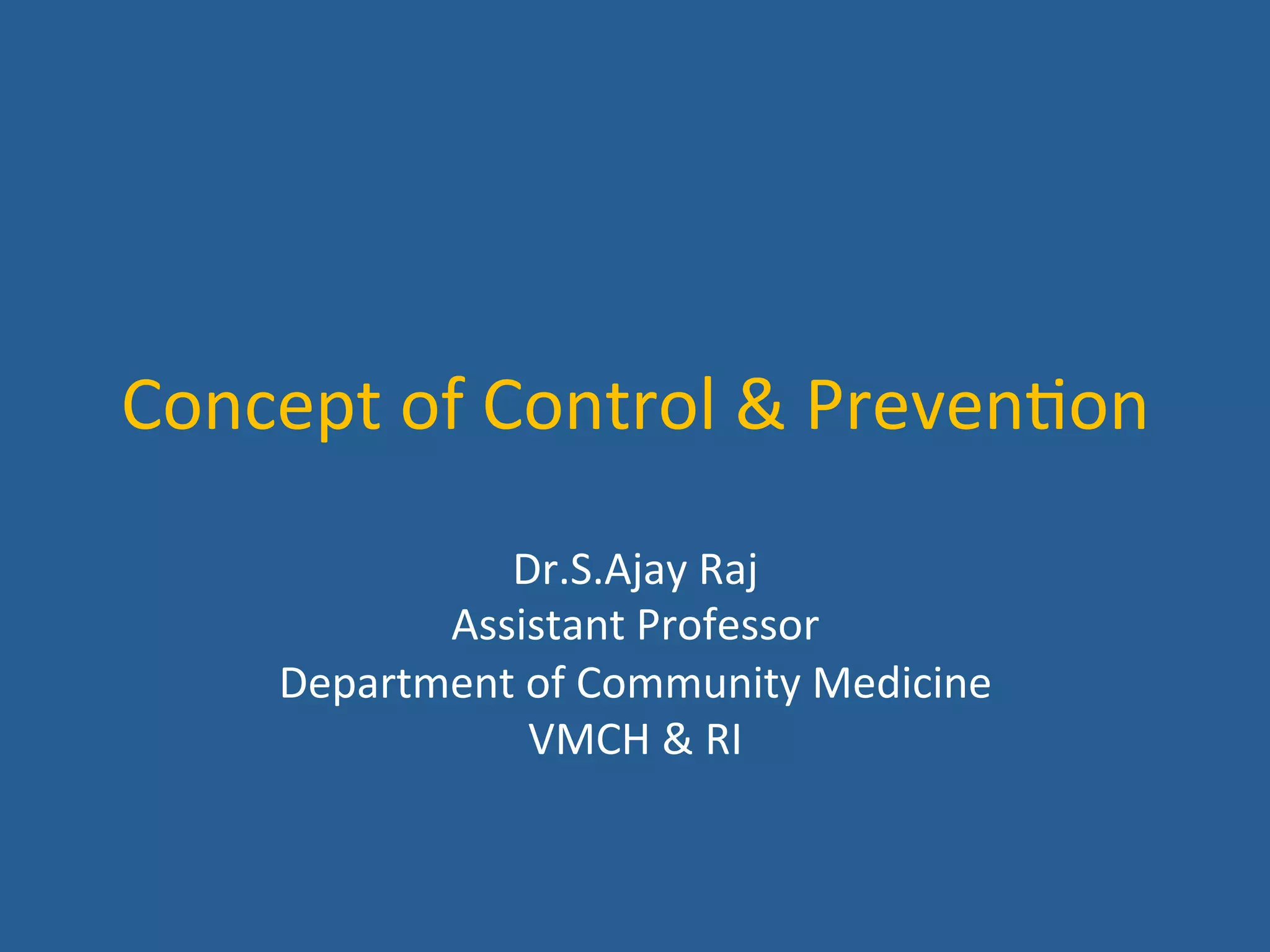 Concept of control and prevention | PDF