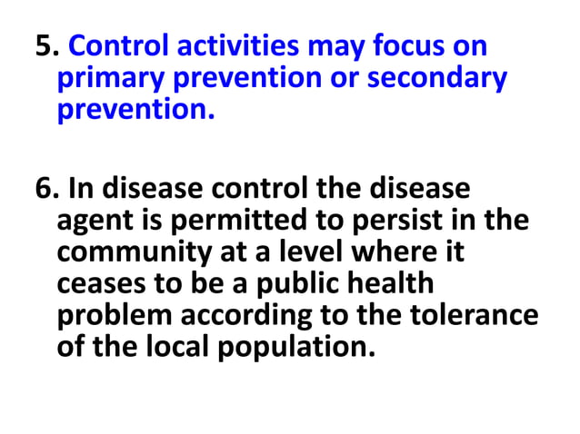 CONCEPT OF CONTROL OF DISEASE | PPTX | Infectious Diseases | Diseases ...