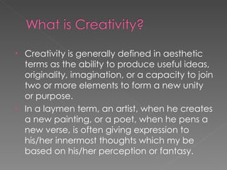Concept of creativity | PPT