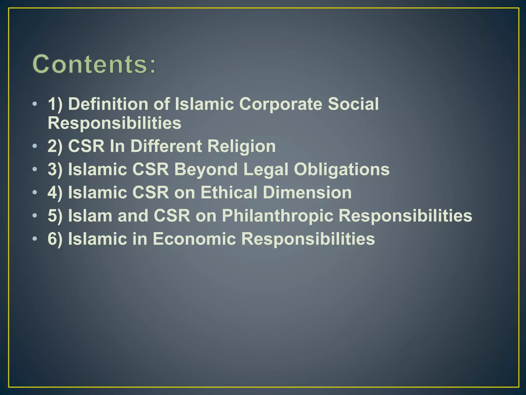 CORPORATE SOCIAL RESPONSIBILITY BASED ON ISLAMIC PERSPECTIVE | PPTX