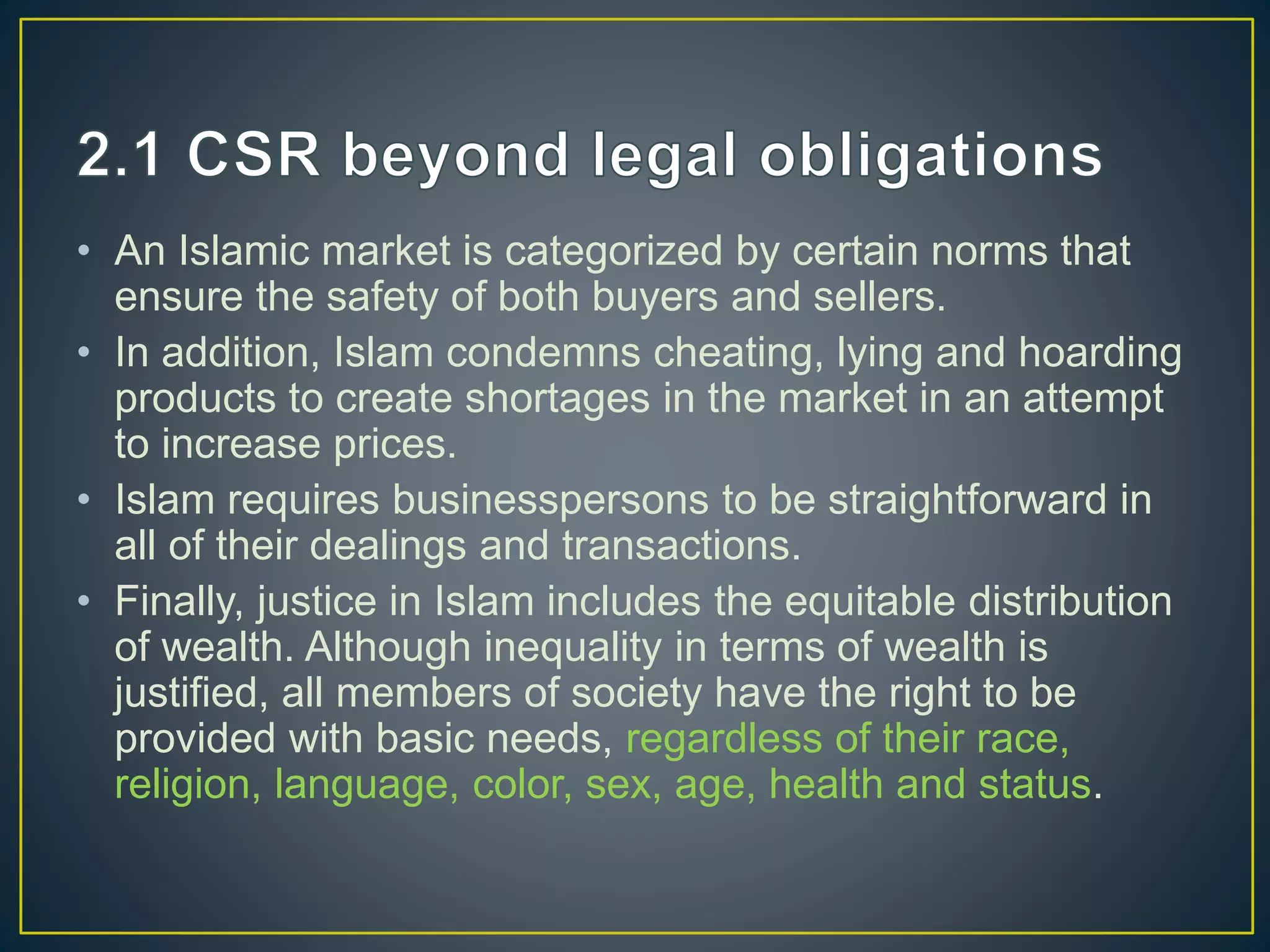 CORPORATE SOCIAL RESPONSIBILITY BASED ON ISLAMIC PERSPECTIVE | PPTX