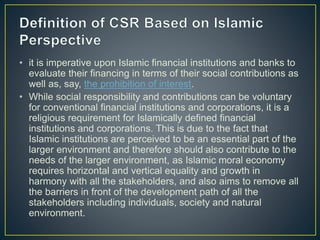 CORPORATE SOCIAL RESPONSIBILITY BASED ON ISLAMIC PERSPECTIVE | PPTX