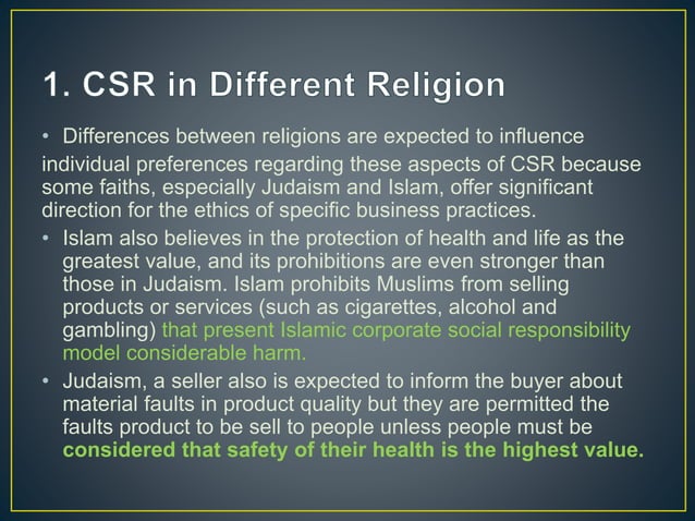 CORPORATE SOCIAL RESPONSIBILITY BASED ON ISLAMIC PERSPECTIVE | PPTX