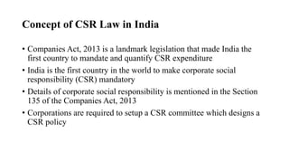 Concept of csr under english & Indian law | PPTX