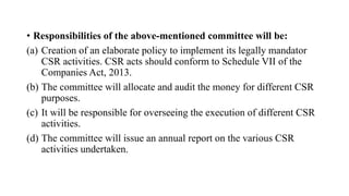 Concept of csr under english & Indian law | PPTX