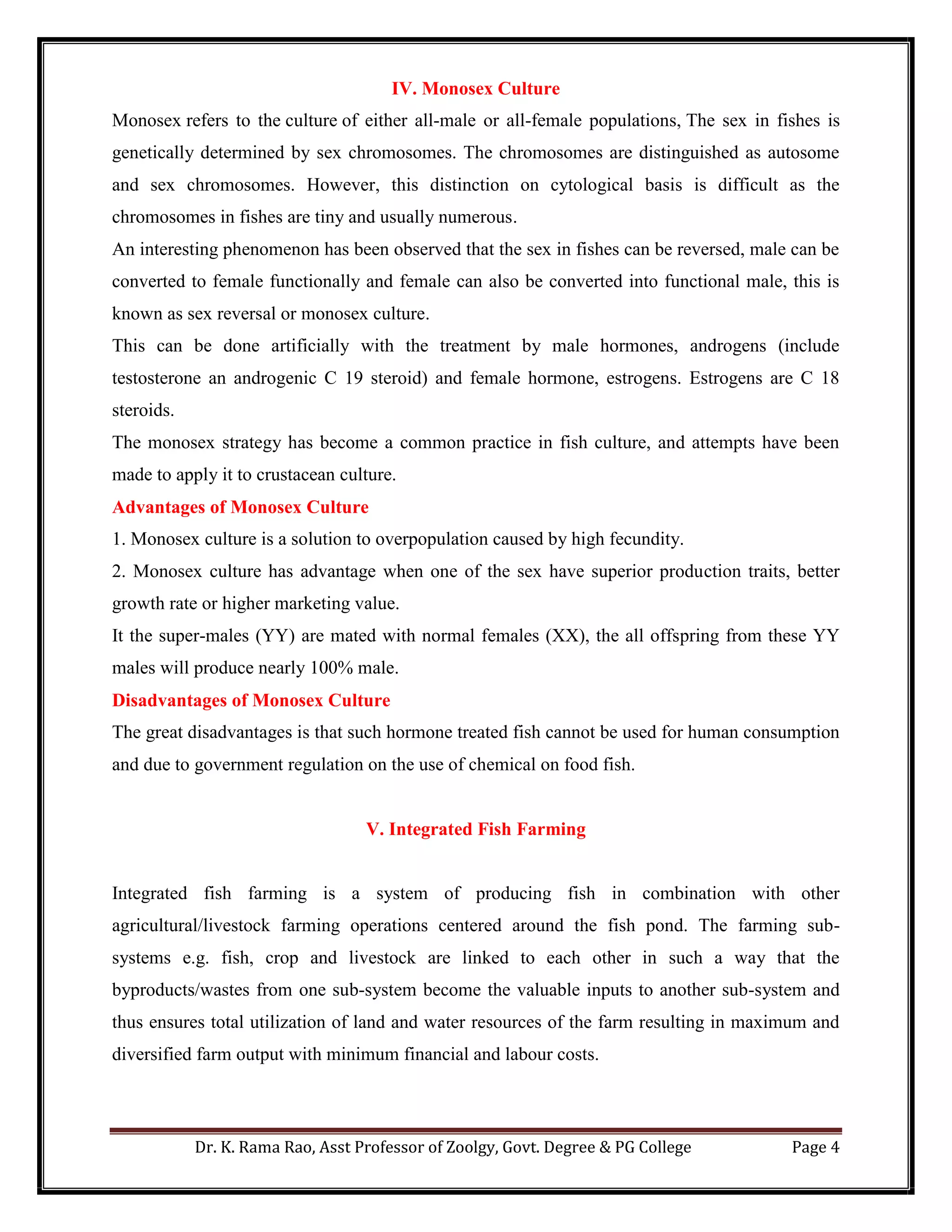 Concept of culture in fisheries | PDF