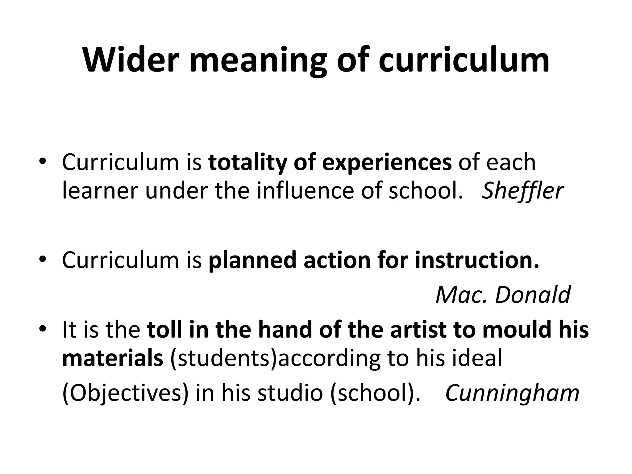 Concept of curriculum | PPTX