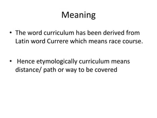 Concept of curriculum | PPTX