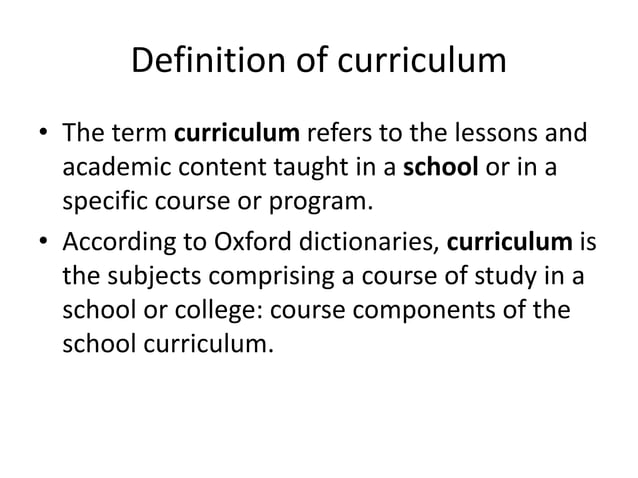 Concept of curriculum | PPTX