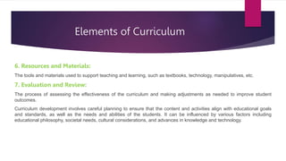 Concept of curriculum/Definitions/Elements | PPTX