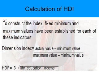 Concept of development, human development index and its parameters ...