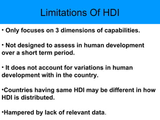 Concept of development, human development index and its parameters ...