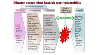 Concept of disaster, hazard, vulnerability, exposure, capacity | PPTX