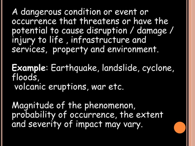 Concept of disaster risk management | PPT