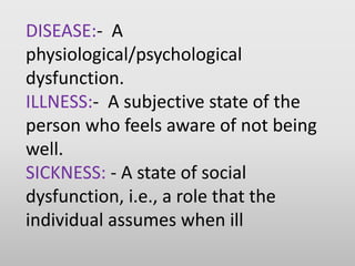 Concept of disease. power point presentation | PPTX