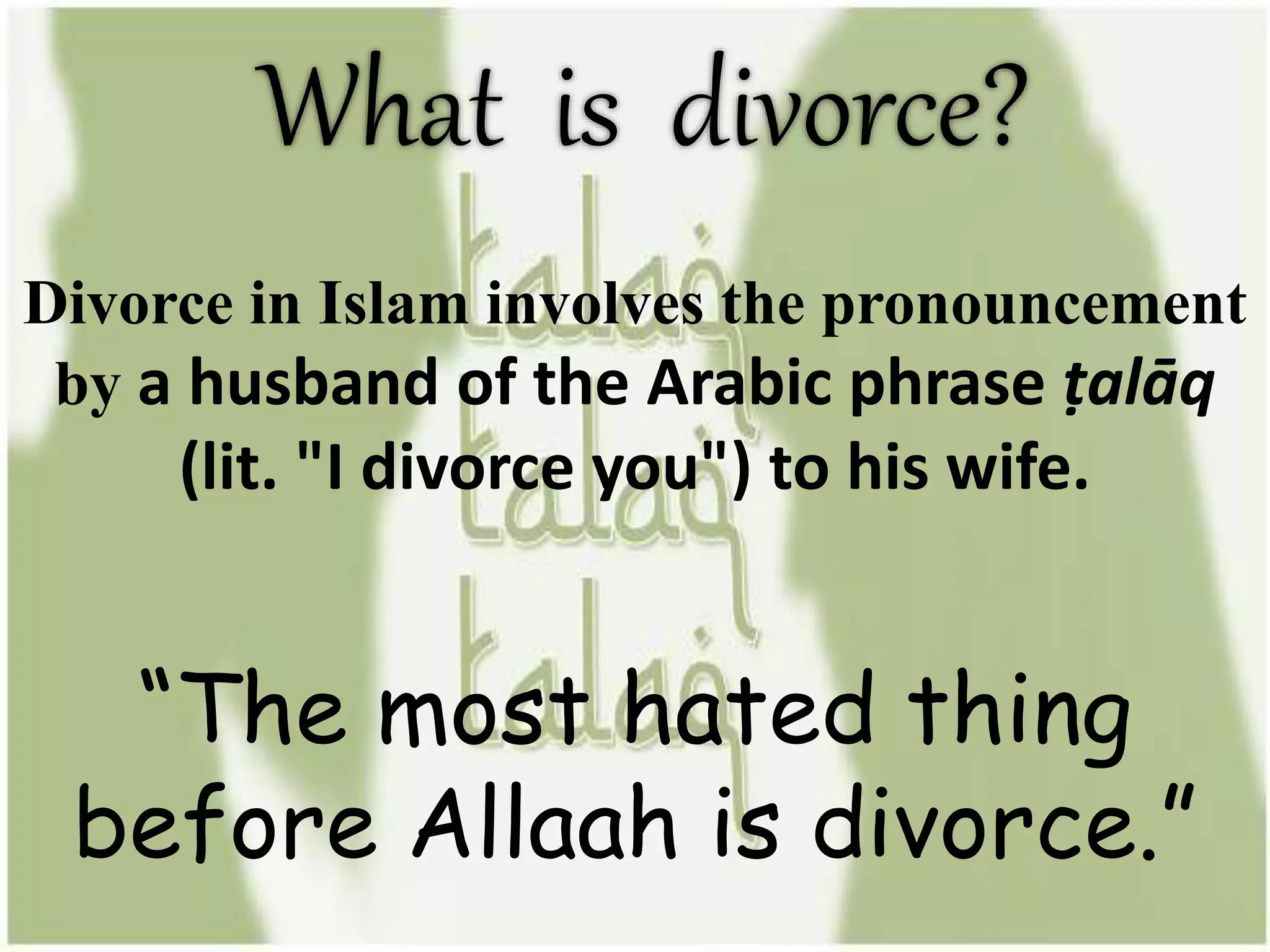 Concept of divorce in islam (talaq) | PPSX