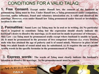 Concept of divorce in islam (talaq) | PPSX | Divorce | Family and Relationships