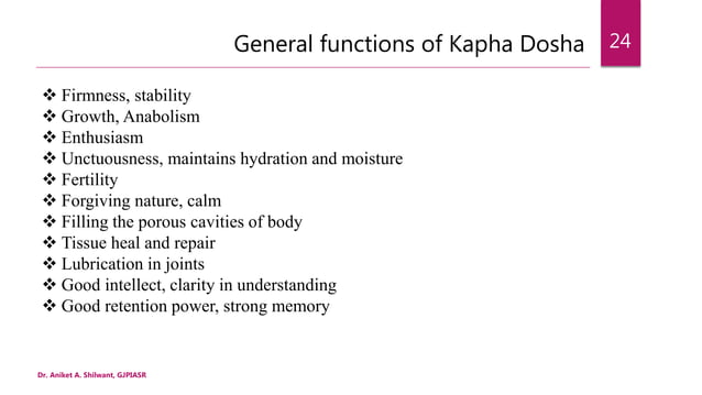 CONCEPT OF DOSHA IN AYUVREDA | PPTX
