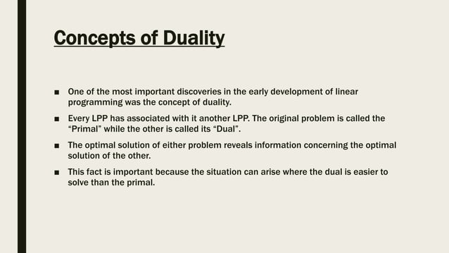 Concept of Duality | PPTX | Computing | Technology & Computing
