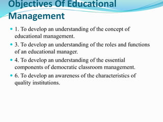 concept of educational management | PDF