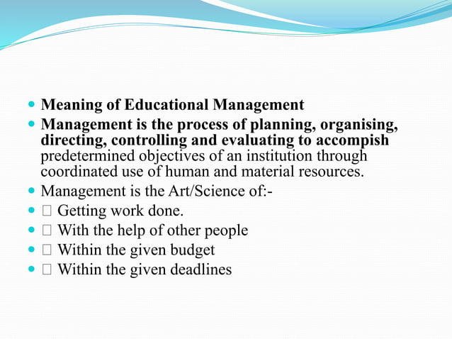 concept of educational management | PDF | Professional School ...