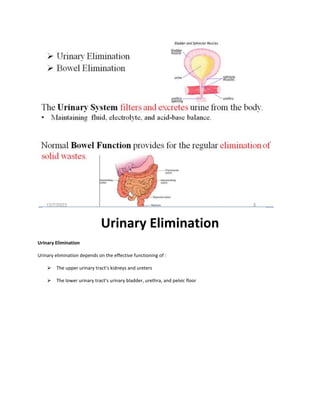 Concept of Elimination.docx | Sexual Conditions | Sexual Health
