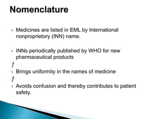 Concept of essential medicines and rational use of medicines | PPTX