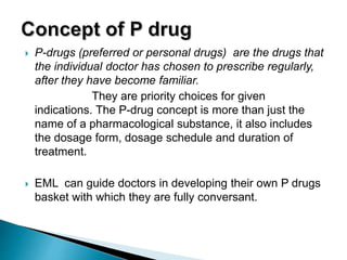Concept of essential medicines and rational use of medicines | PPT