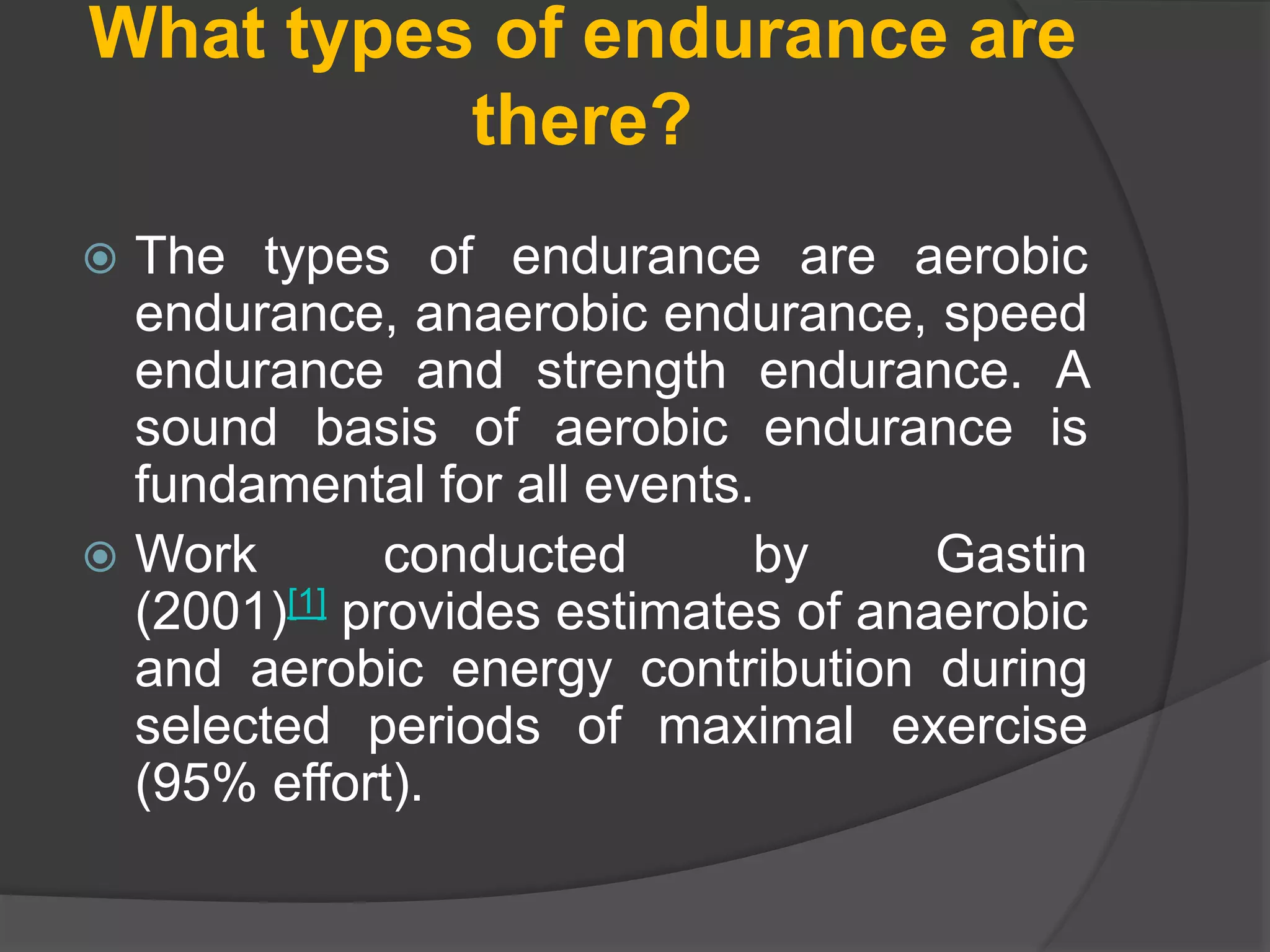 Concept of Endurance training | PPTX