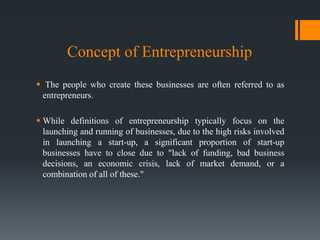 Concept of entrepreneurship | PPTX