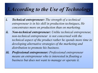 Concept of entrepreneur and entrepreneurship , types of entrepreneur | PPT