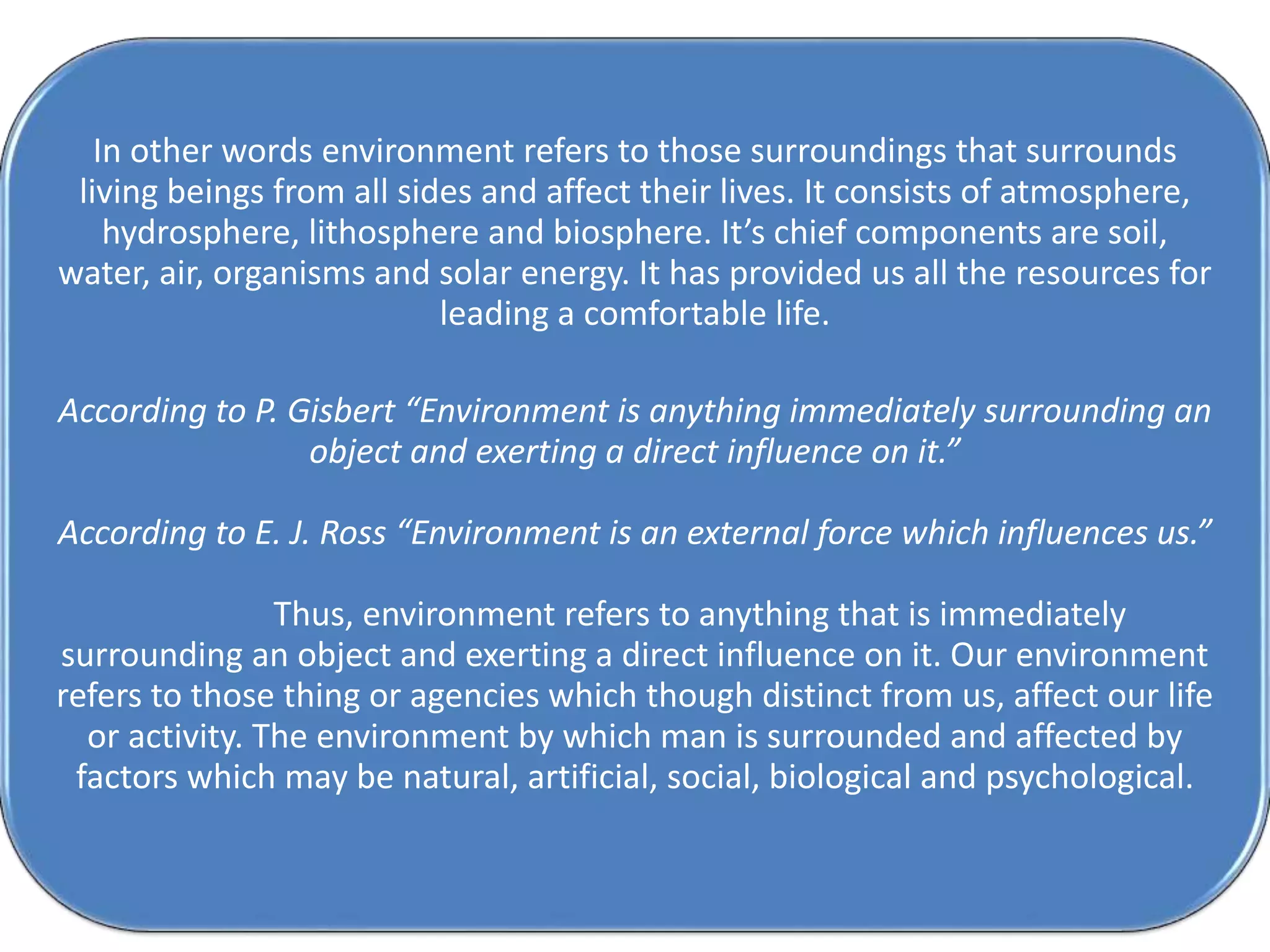 Concept of environment | PPTX