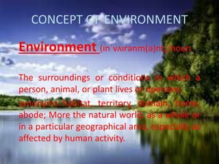 Concept of environment | PPTX