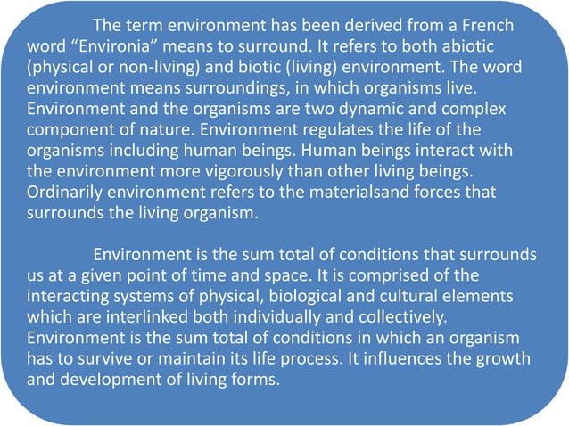 Concept of environment | PPTX