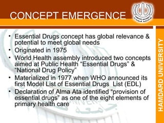 Concept of essential medicines lhr 02 24-06 | PPT
