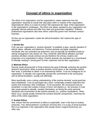 Concept of Ethics in organization | PDF