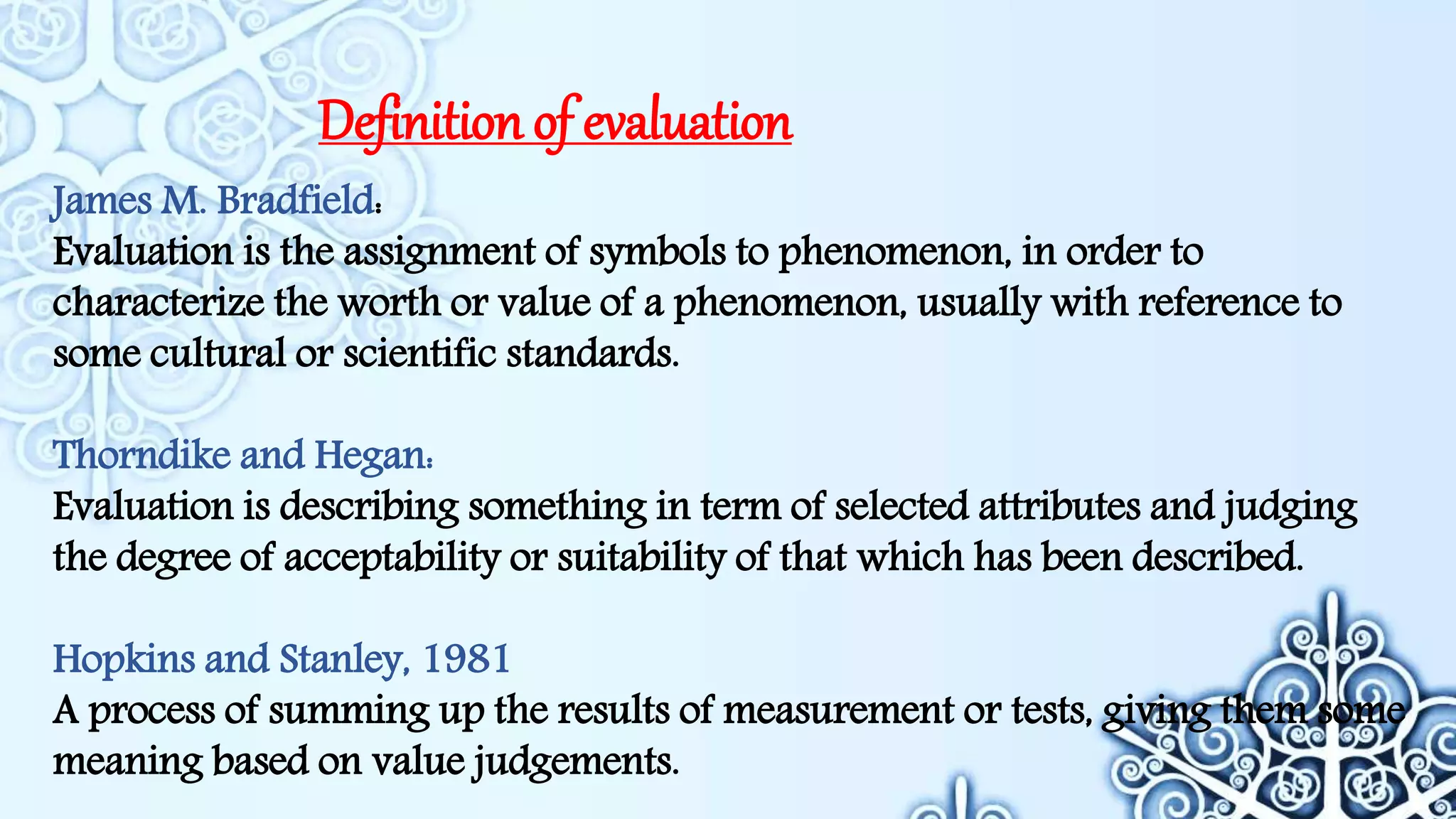 Concept of Evaluation | PPTX