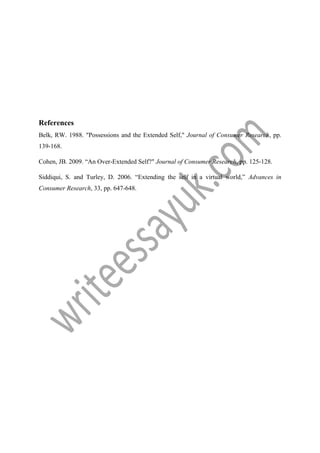 Concept of extended self and impact on consumer behaviour | PDF