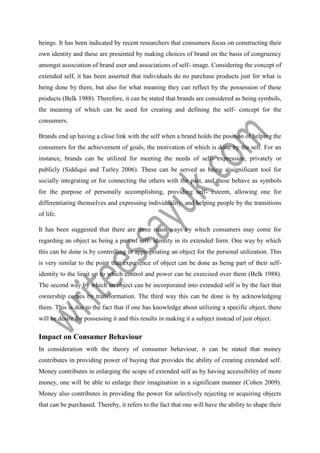 Concept of extended self and impact on consumer behaviour | PDF