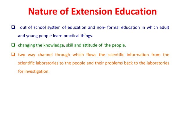 Concept of extension education | PPTX | Agriculture | Industries