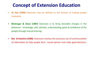 Concept of extension education | PPTX