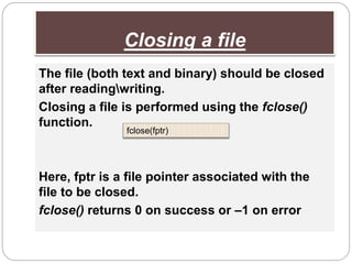 Concept of file handling in c | PPT | Free Download