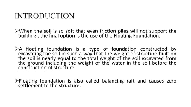 Concept of floating foundation | PPTX | Civil Engineering Industry ...