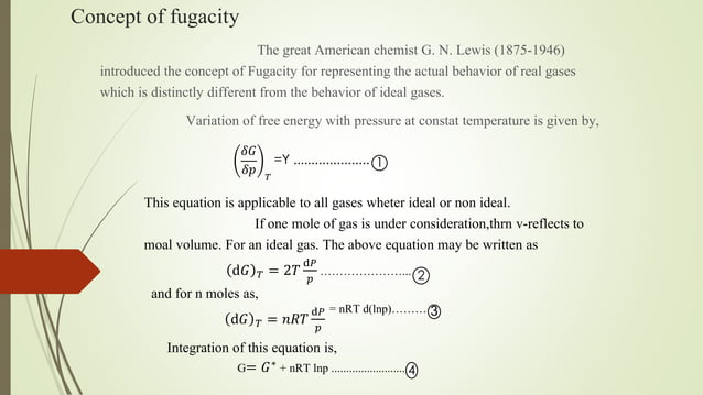 Concept of fugacity.pdf | Chemistry | Science