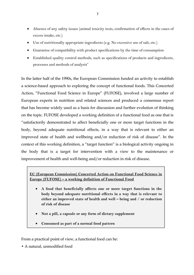 Concept of functional foods | DOC