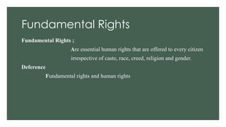 Concept of fundamental rights | PPT