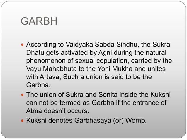 Concept of garbhadhan and garbha | PPTX | Infertility | Reproductive Health